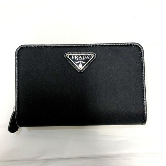 Prada | Bags | Prada Tessuto Nero Tesut Folio Wallet Compact Ml225 ...